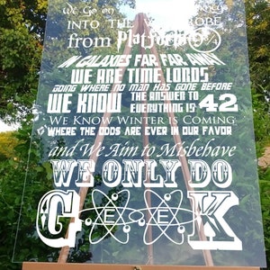 In This House We Do Geek CUSTOMIZABLE Acrylic Sign V2 Fantasy Fandom ...