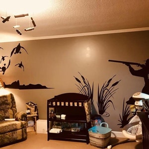 Mallard Duck Hunting Wall Decal- Large Hunter and Dog Duck Hunting- Boy ...