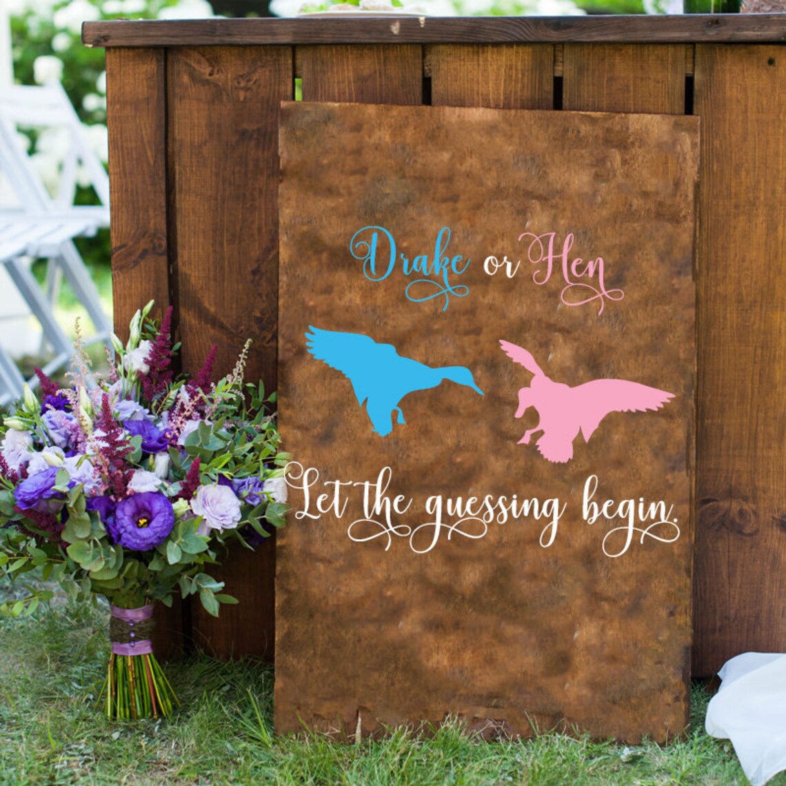 Gender Reveal Drake or Hen CUSTOMIZABLE Archery Wall Decals Living ...