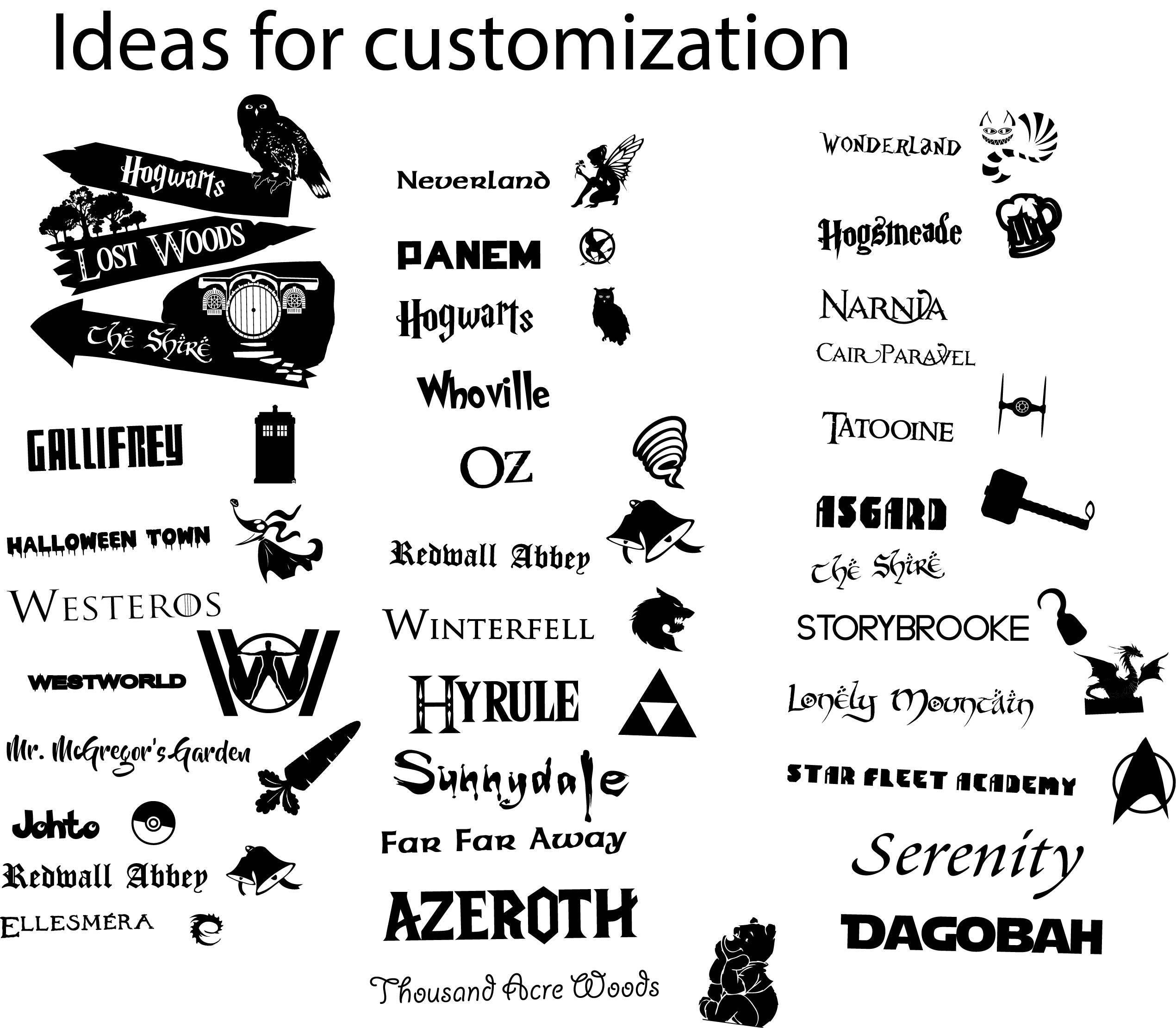 Fandom Dresser Drawer Fairy Tale Slat Decals CUSTOMIZABLE Geek Books ...