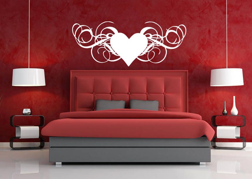 Heart Headboard Decor Wall Decal Bedding Crib Master Bedroom - Etsy