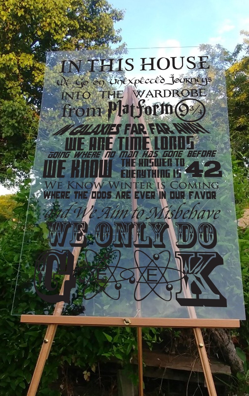 In This House We Do Geek CUSTOMIZABLE Acrylic Sign V2 Fantasy - Etsy