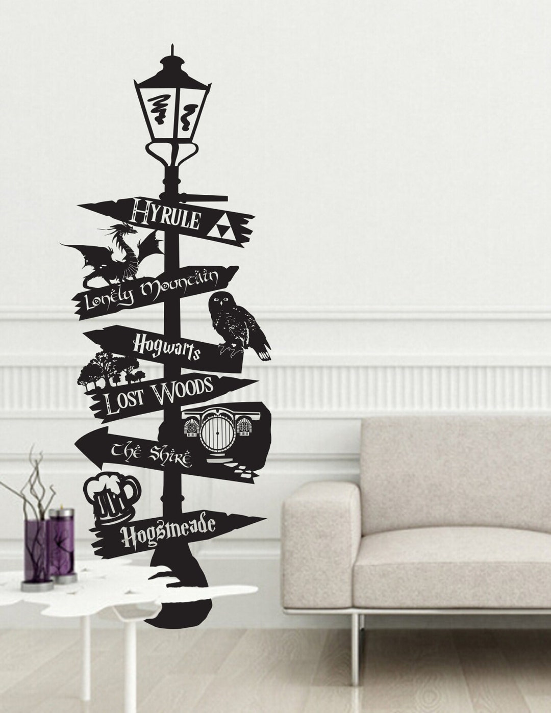 Fandom Lamp Sign Post V3 Inspired by Fairy Tales Geek Geekery - Etsy