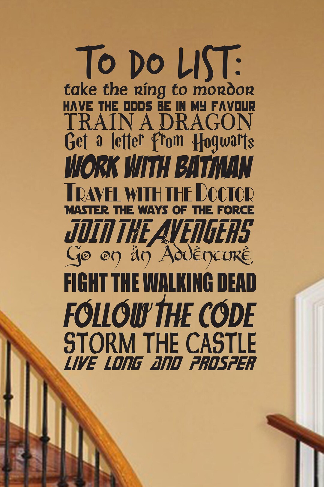 Geek to Do List V2 Wall Decal CUSTOMIZABLE Fantasy Geekery - Etsy