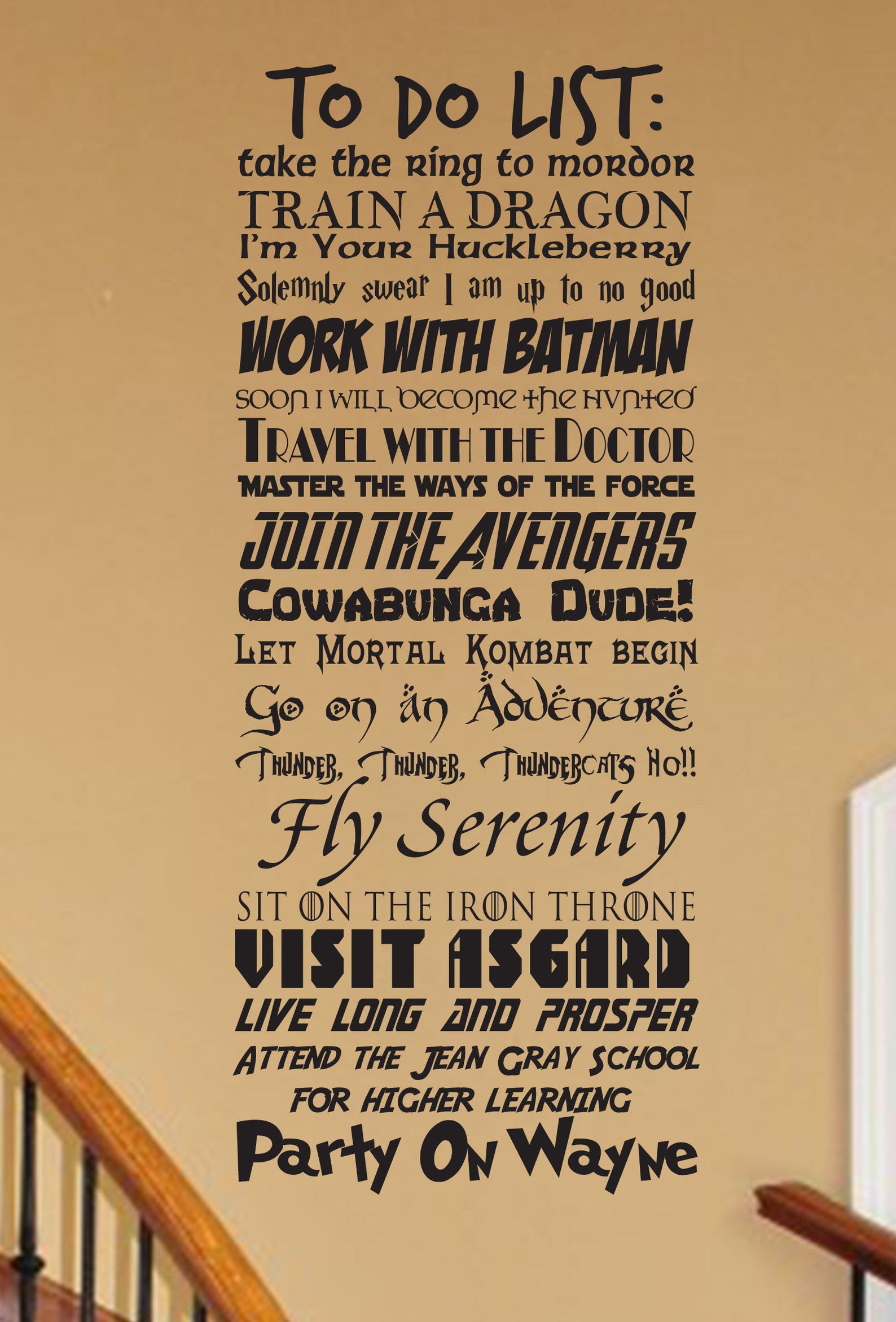 Geek to Do List V5 Wall Decal CUSTOMIZABLE Fantasy Geekery | Etsy