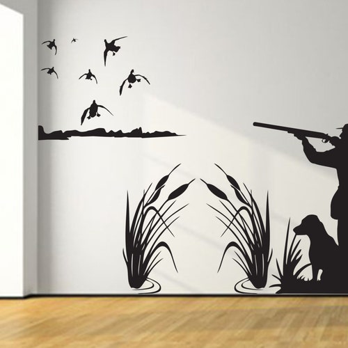 Mallard Duck Hunting Wall Decal 8ft Large Hunter and Dog Duck - Etsy