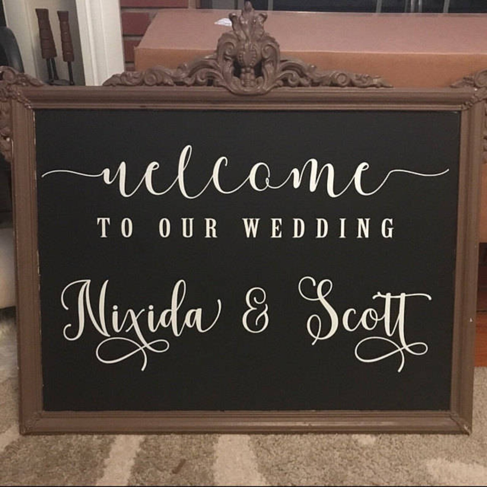 Wedding Welcome Decal for Sign Customized Personalized V1 Wall Decal ...