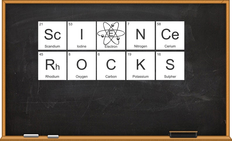 Science Rocks CUSTOMIZABLE wall decal Periodic Table elements | Etsy