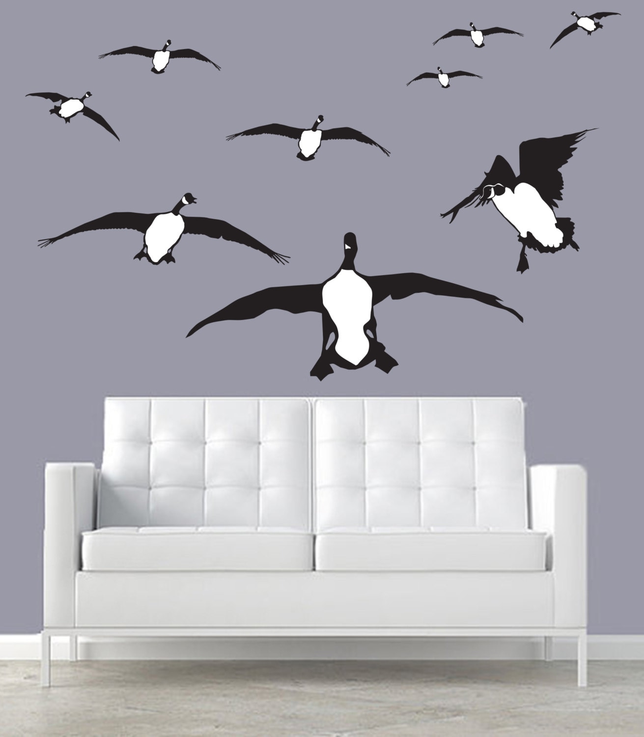 Canada Geese Wall Decal Silhouettes – Cupped Canada Goose- Living Room ...