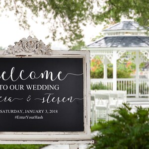 Wedding Welcome Decal for Sign Customized Personalized V2 Wall Decal ...