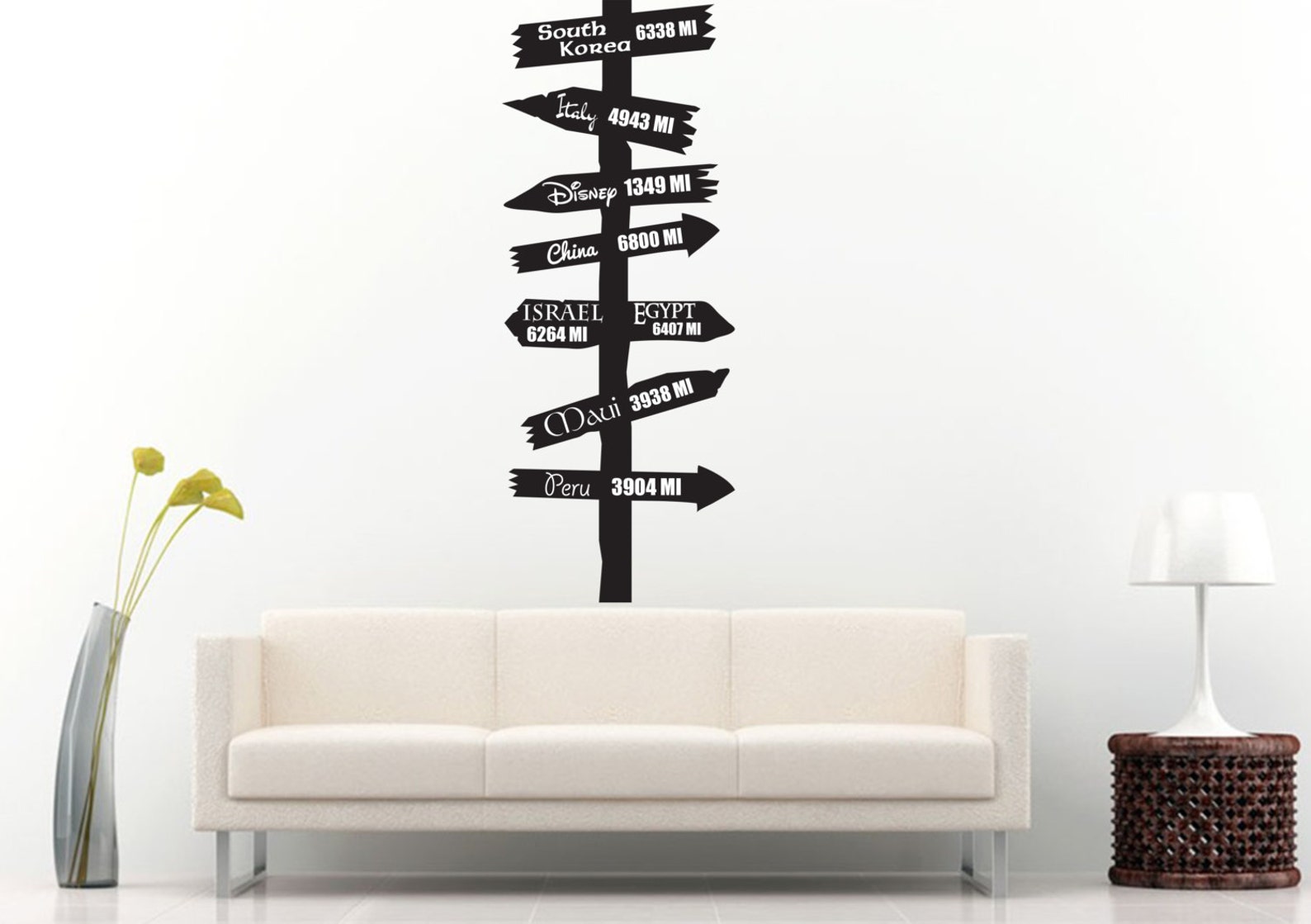 CUSTOMIZABLE Travel Vacation Destination Road Sign Vinyl Wall Decal ...