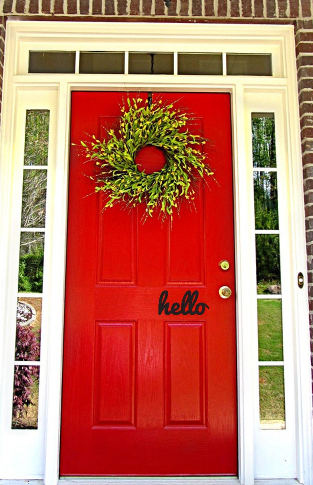 Hello Door and Wall Decal- Door Decor Foyer Entry Country Outdoor ...