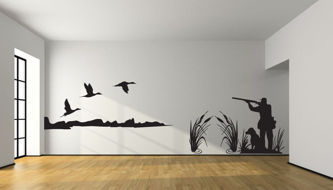 Pintail Duck Hunting Wall Decal- Large Hunter and Dog Duck Hunting- Boy ...