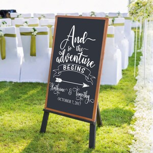 Wedding Adventure Begins Welcome Decal for Sign Customized Personalized ...