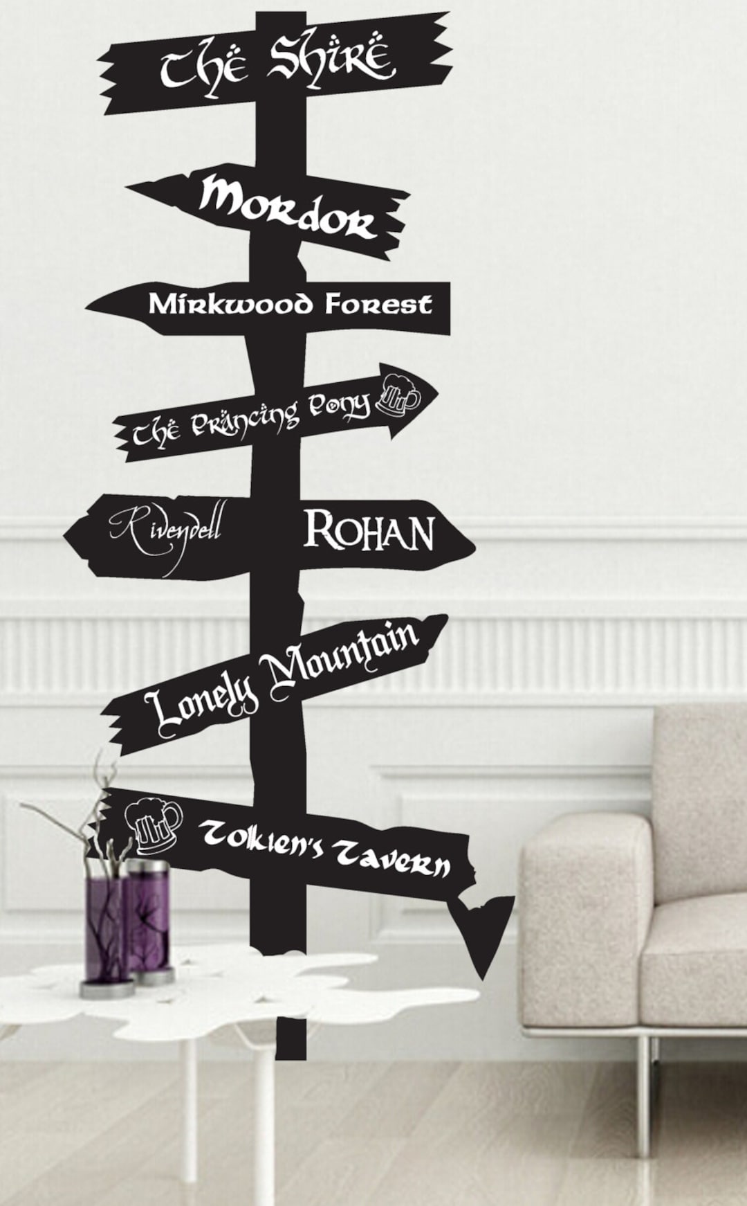 Fandom City Inspired Road Sign Vinyl Wall Decal Fantasy Geek Geekery ...