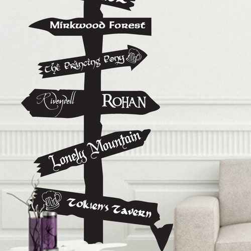 Fandom City Inspired Road Sign Vinyl Wall Decal Fantasy Geek - Etsy