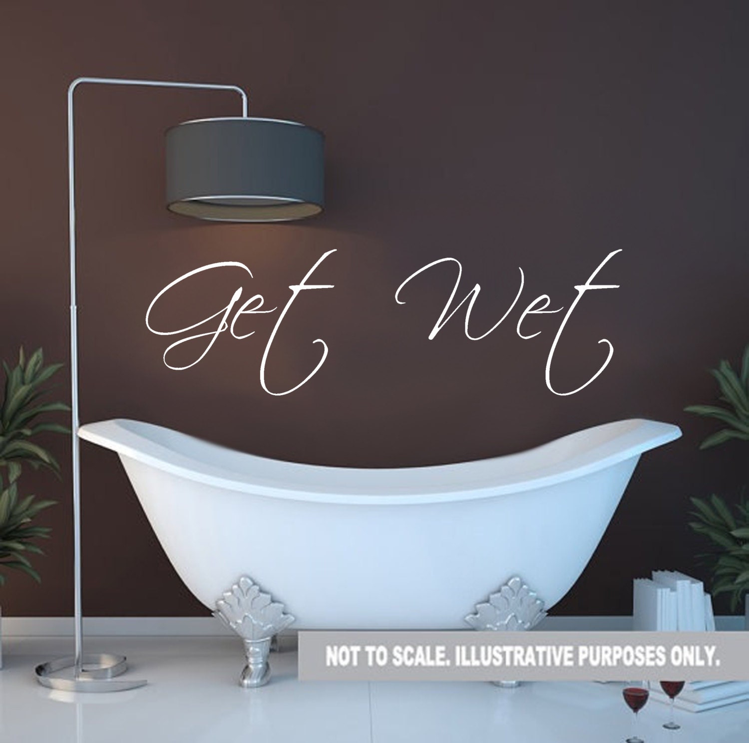 Get Wet Large Bathroom Bedroom Décor Wall Decal Funny | Etsy