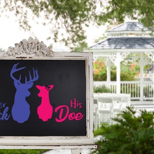 Gender Reveal Her Buck His Doe V4 CUSTOMIZABLE Archery Wall Decals ...