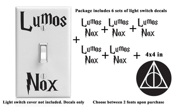 Lumos Nox Latin Light Switch Wall Decals Plus 4 in Decal | Etsy