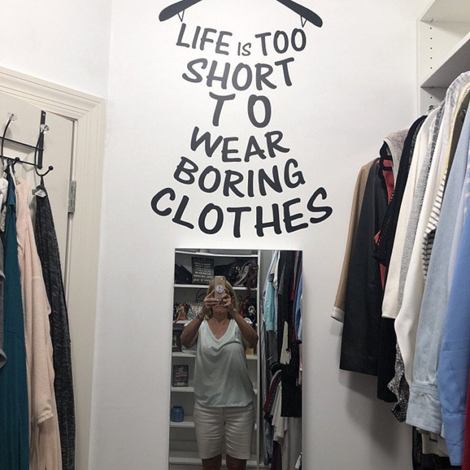 Life is Too Short to Wear Boring Clothes Wall Decal Beadroom - Etsy