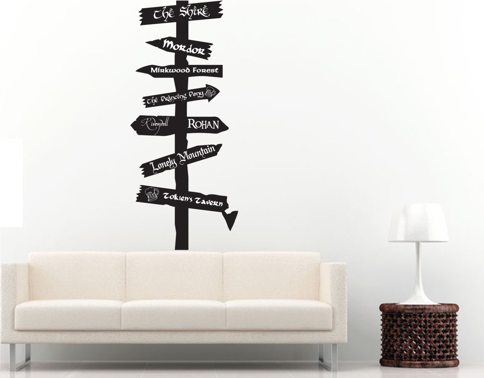 Fandom City Inspired Road Sign Vinyl Wall Decal Fantasy Geek Geekery ...