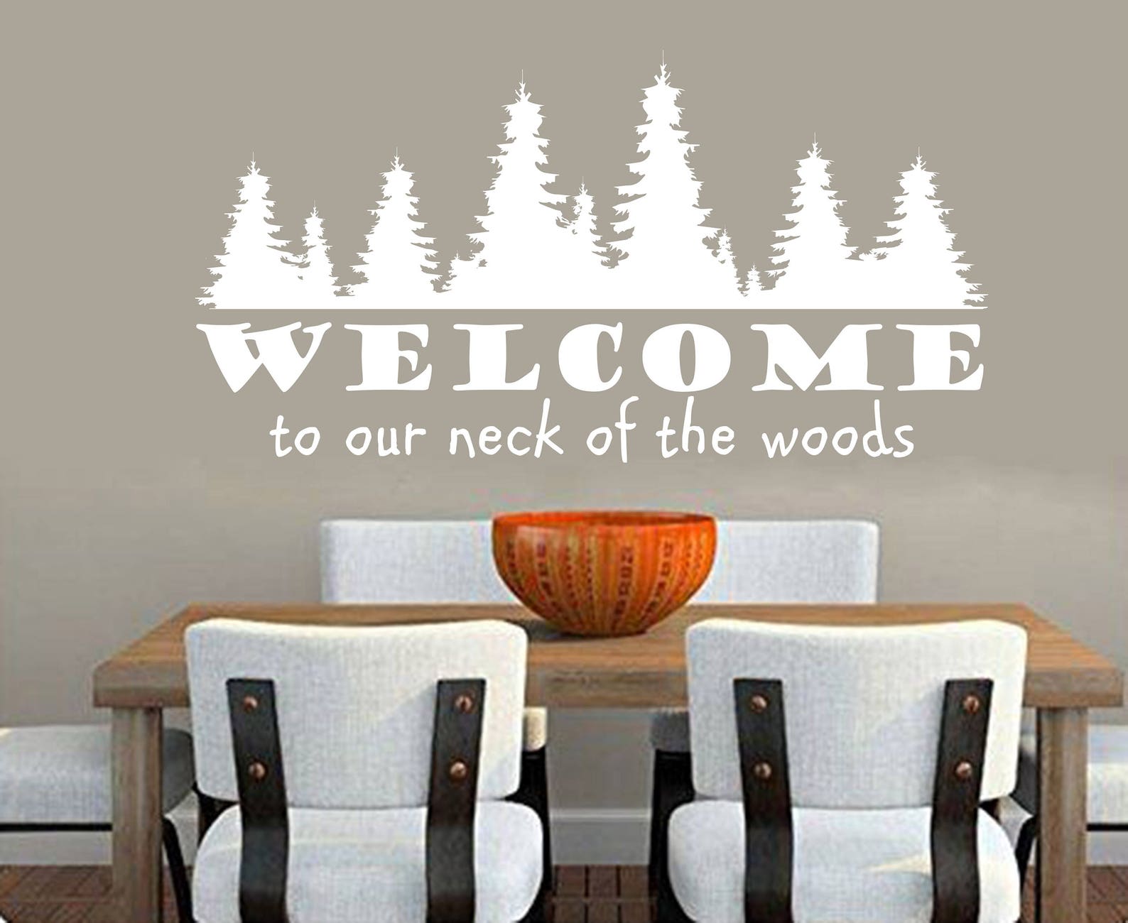 Welcome to Our Neck of the Woods Wall Decal Rustic Country - Etsy
