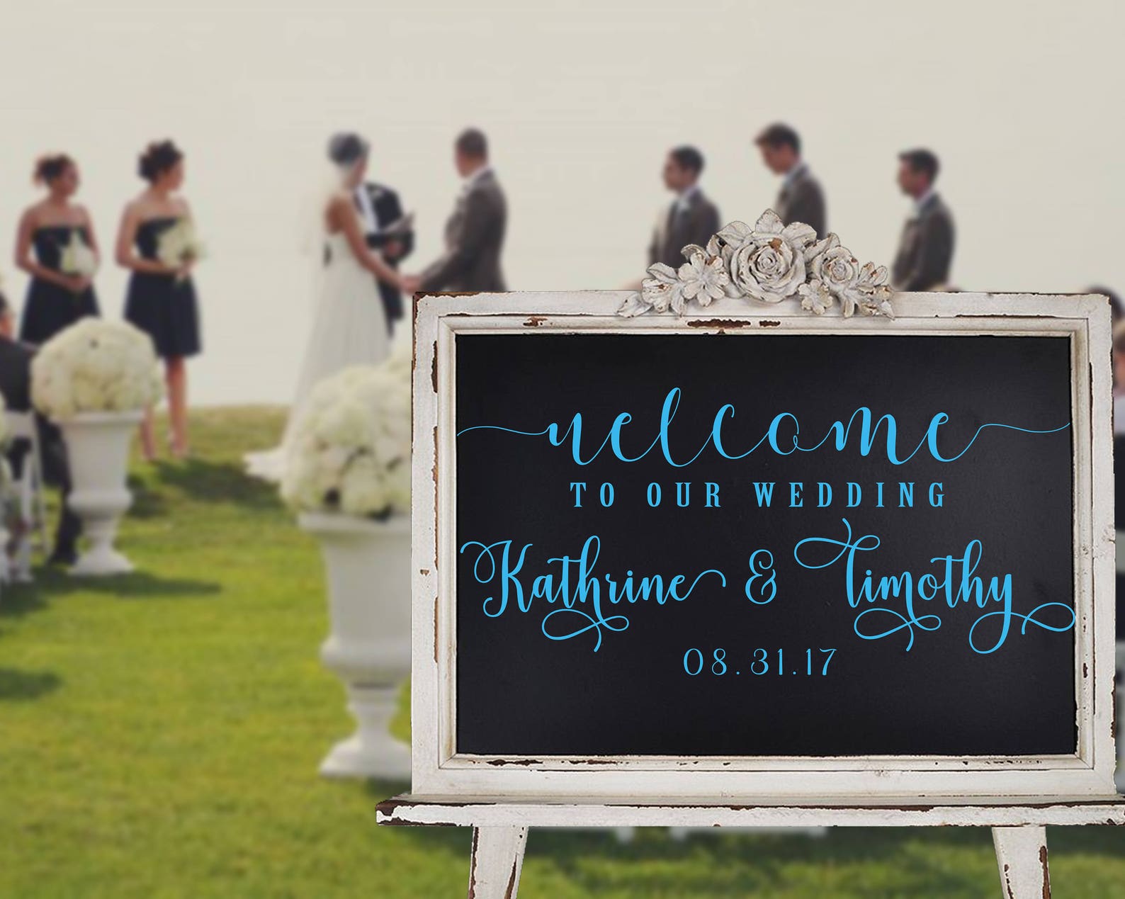 Wedding Welcome Decal for Sign Customized Personalized V1 Wall Decal ...