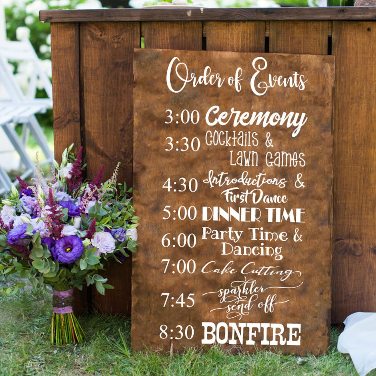 Wedding CUSTOMIZABLE Welcome Order of Events Decal for Sign | Etsy