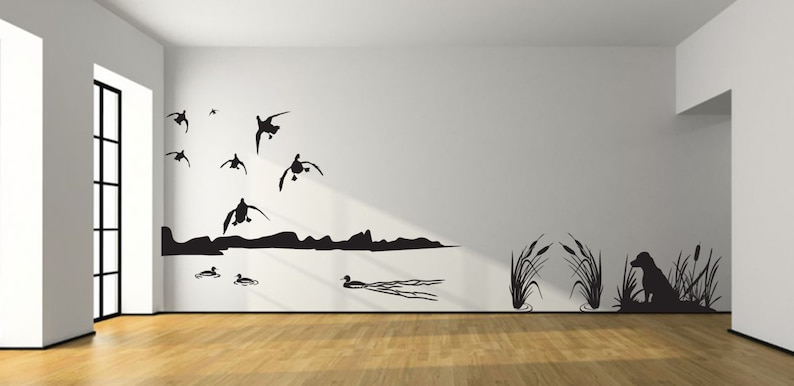 Dog and Duck Wall Decal- Large Dog Ducks- Boy Girl Nursery Baby, Kids ...