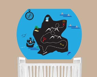 Pirate Treasure Map Wall Decal - Etsy