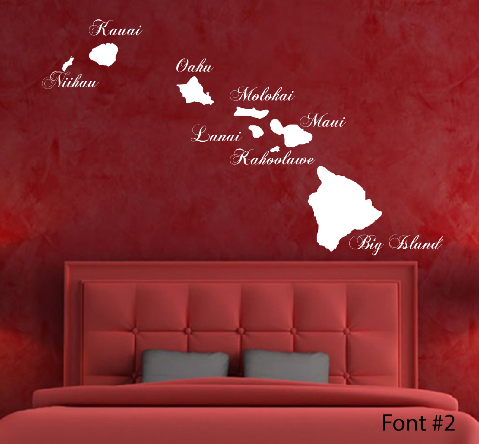 Hawaiian Islands Large Décor Wall Decal Custom Living Room - Etsy