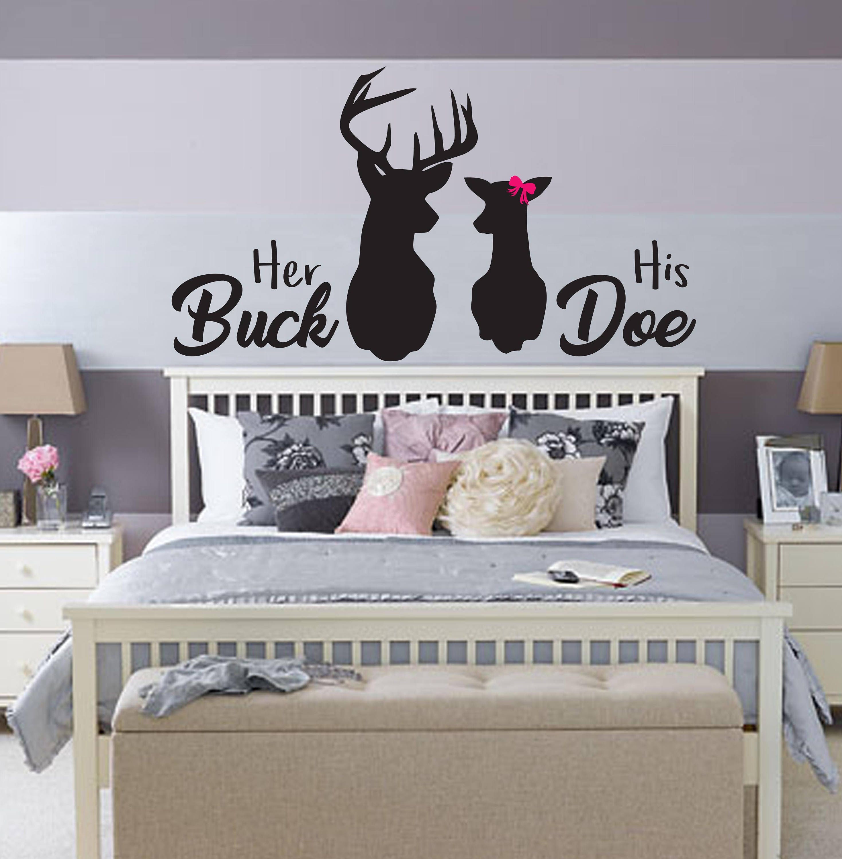 Her Buck His Doe V4 CUSTOMIZABLE Wall Decals Living bedroom | Etsy