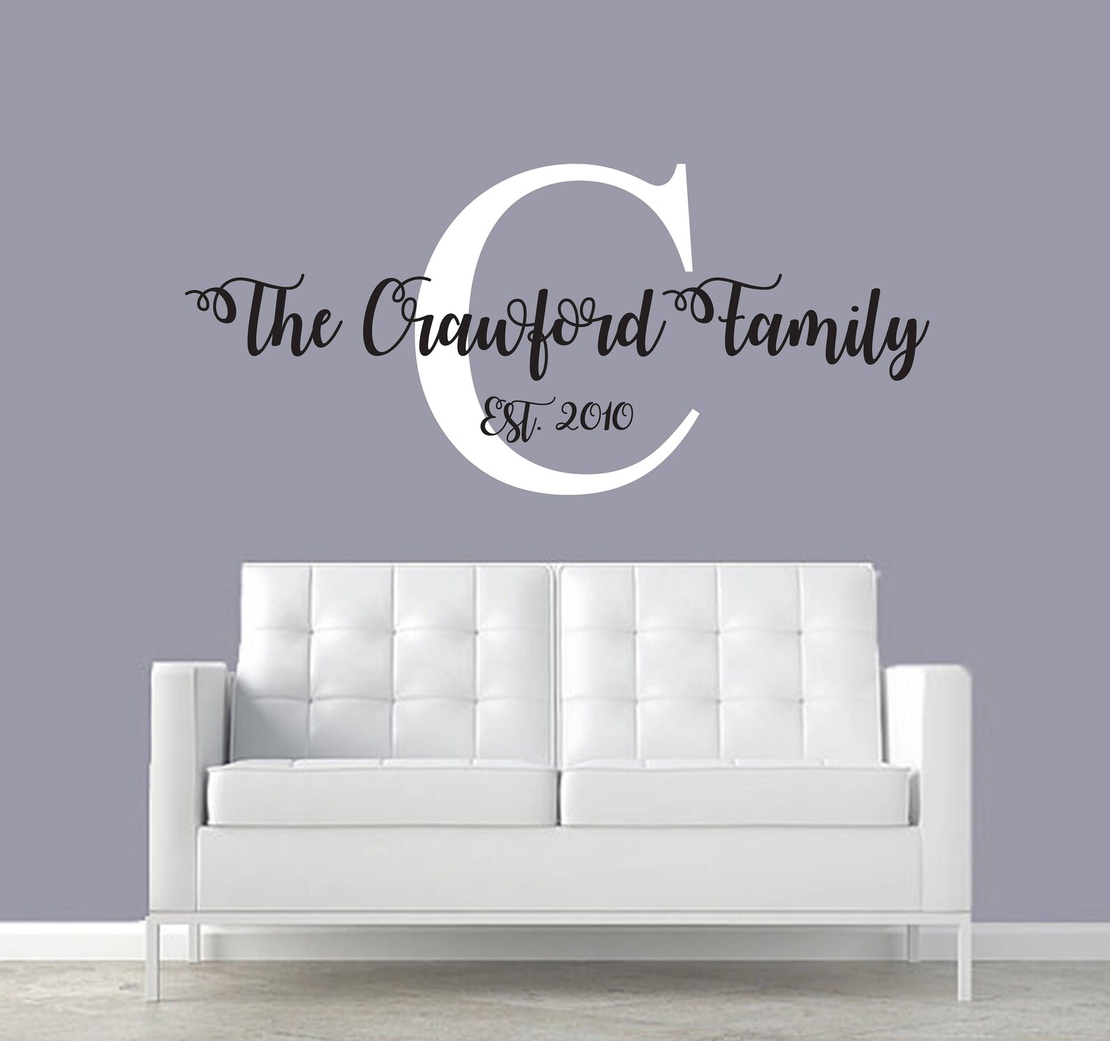 Personalized Family Name Monogram Decal - Family Name Wall Decal Large ...