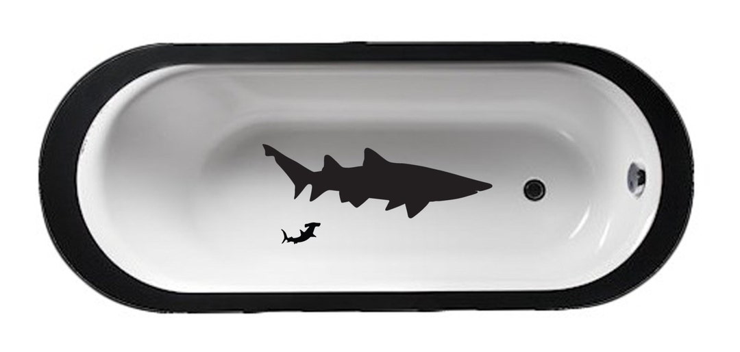 Bathtub Sharks- Bathroom Décor Tub Decal – Shower Wet Mirror Art Tub ...