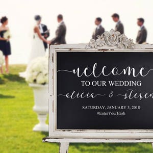 Wedding Welcome Decal for Sign Customized Personalized V2 Wall Decal ...