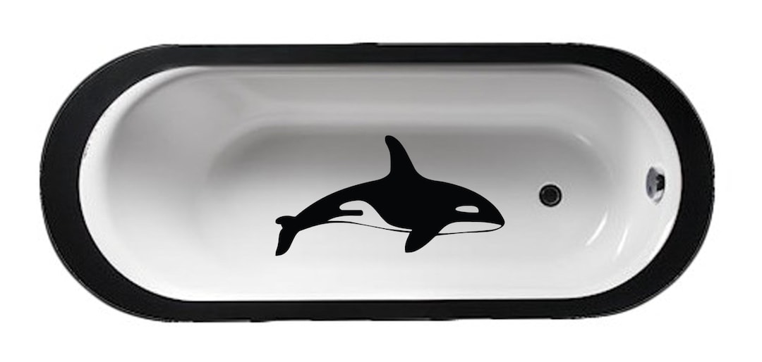 Bathtub Orca Whale- Bathroom Décor Tub Decal – Shower Wet Mirror Art ...