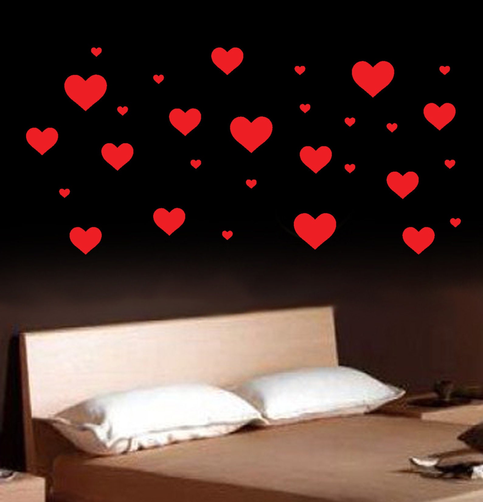 Heart Wall Decal Set 29 Heart Wall Art Children Nursery | Etsy