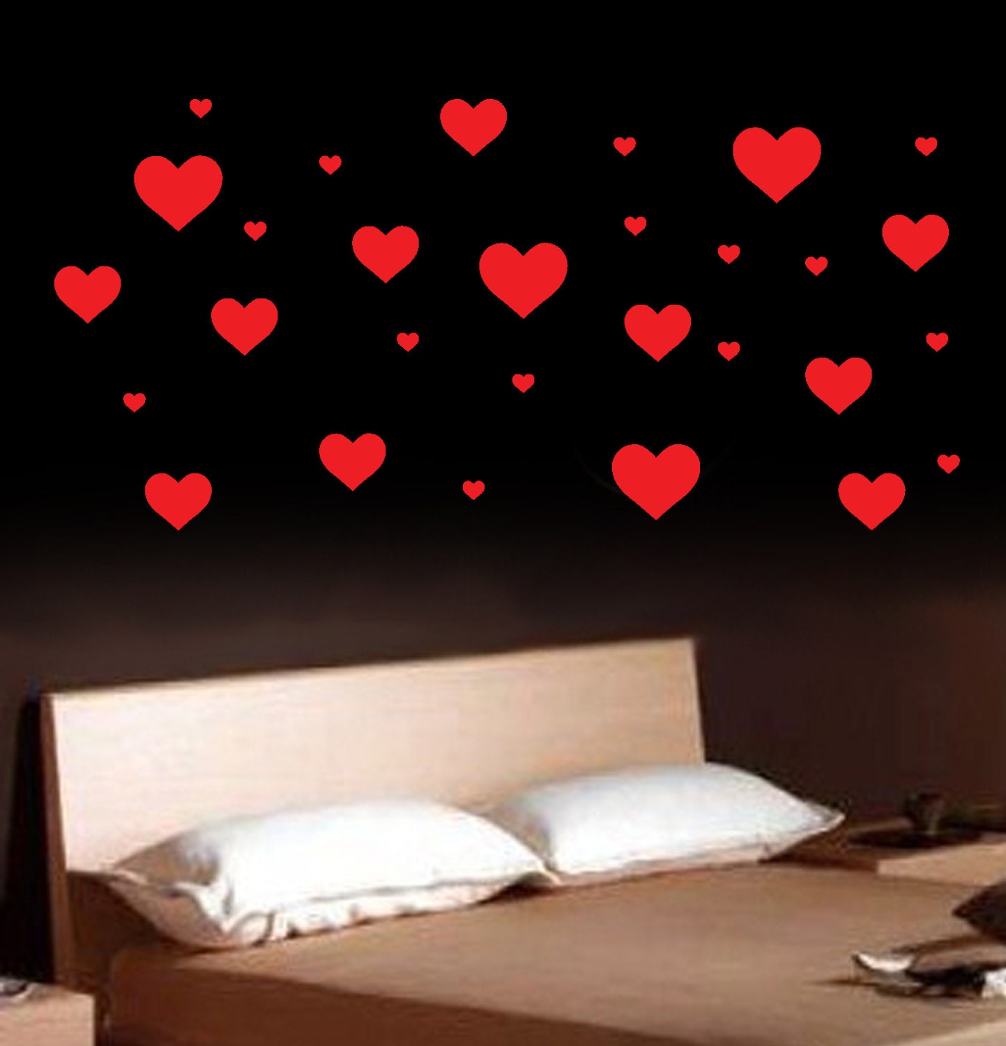 Heart Wall Decal Set 58 Heart Wall Art Children Nursery | Etsy