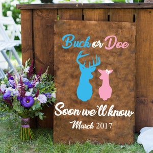 Gender Reveal Buck or Doe CUSTOMIZABLE Archery Wall Decals Living ...