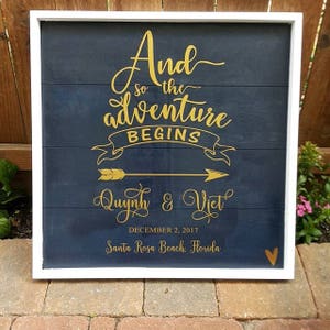 Wedding Adventure Begins Welcome Decal for Sign Customized Personalized ...