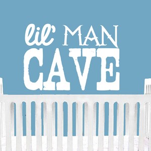 Lil' Man Cave Boy Son Wall Decal Door Decal Nursery Room Decal Baby ...