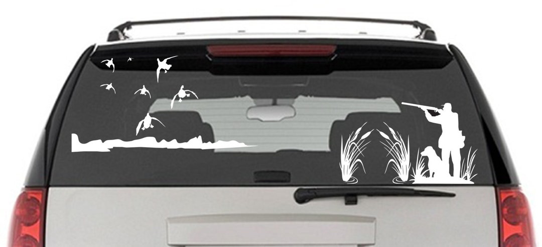 Mallard Duck Hunting Window Decal Hunter and Dog Duck Hunting Truck ...