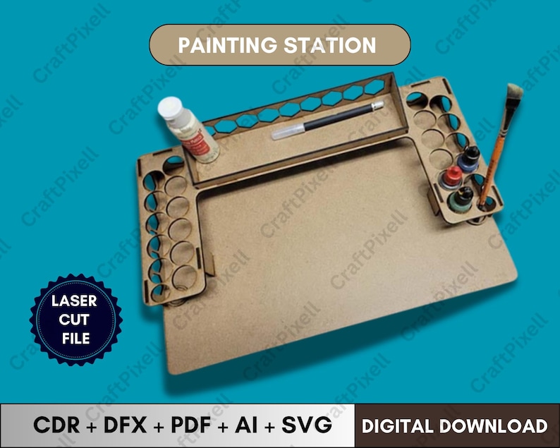 Miniature Paint Station Laser Cut Files, Modular Hobby Tool Organizer ...