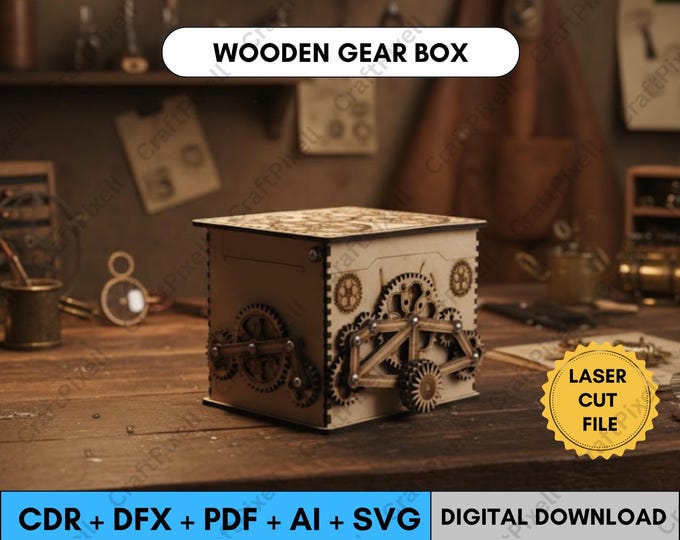 Mechanical Gear Box Svg Dxf Cdr Ai Pdf Digital File for Laser Cutting ...