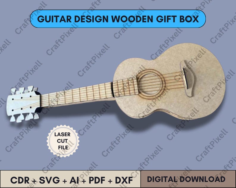 Guitar Gift Box Laser Cut Files, CNC Vector Project (SVG DXF) - Etsy
