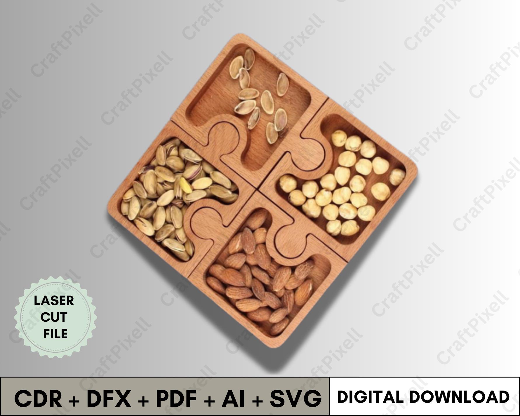 Puzzle Joint Snack Tray Laser Cut File SVG Dxf Cdr Ai Pdf Glowforge ...