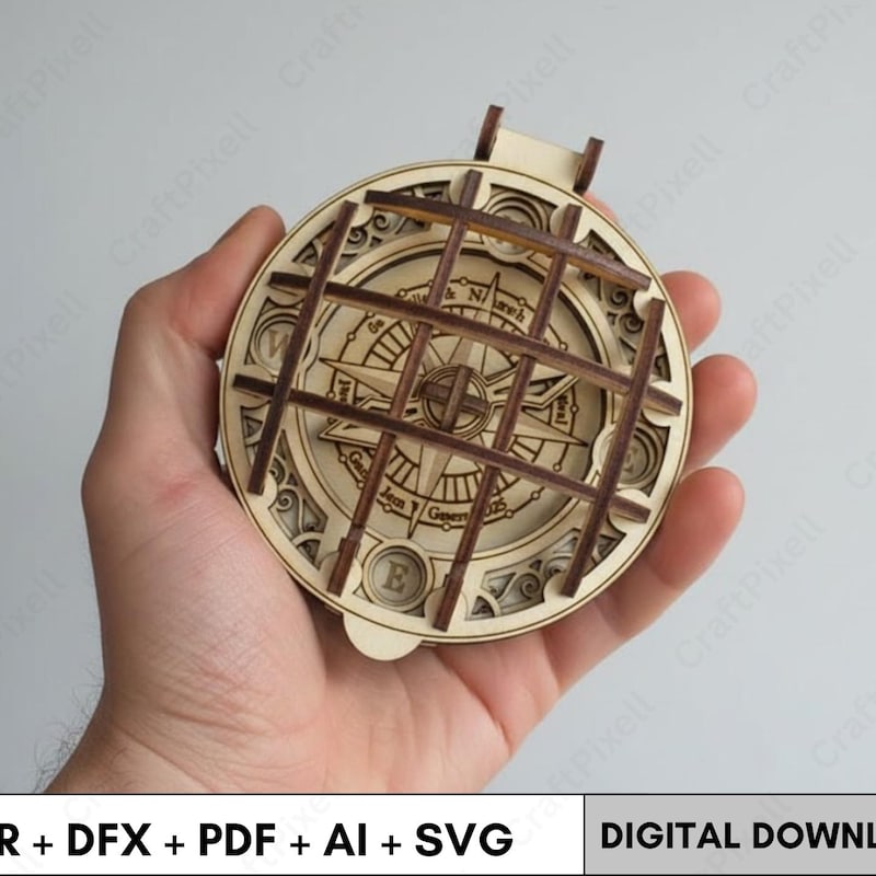 3d Compass Laser Svg - Etsy