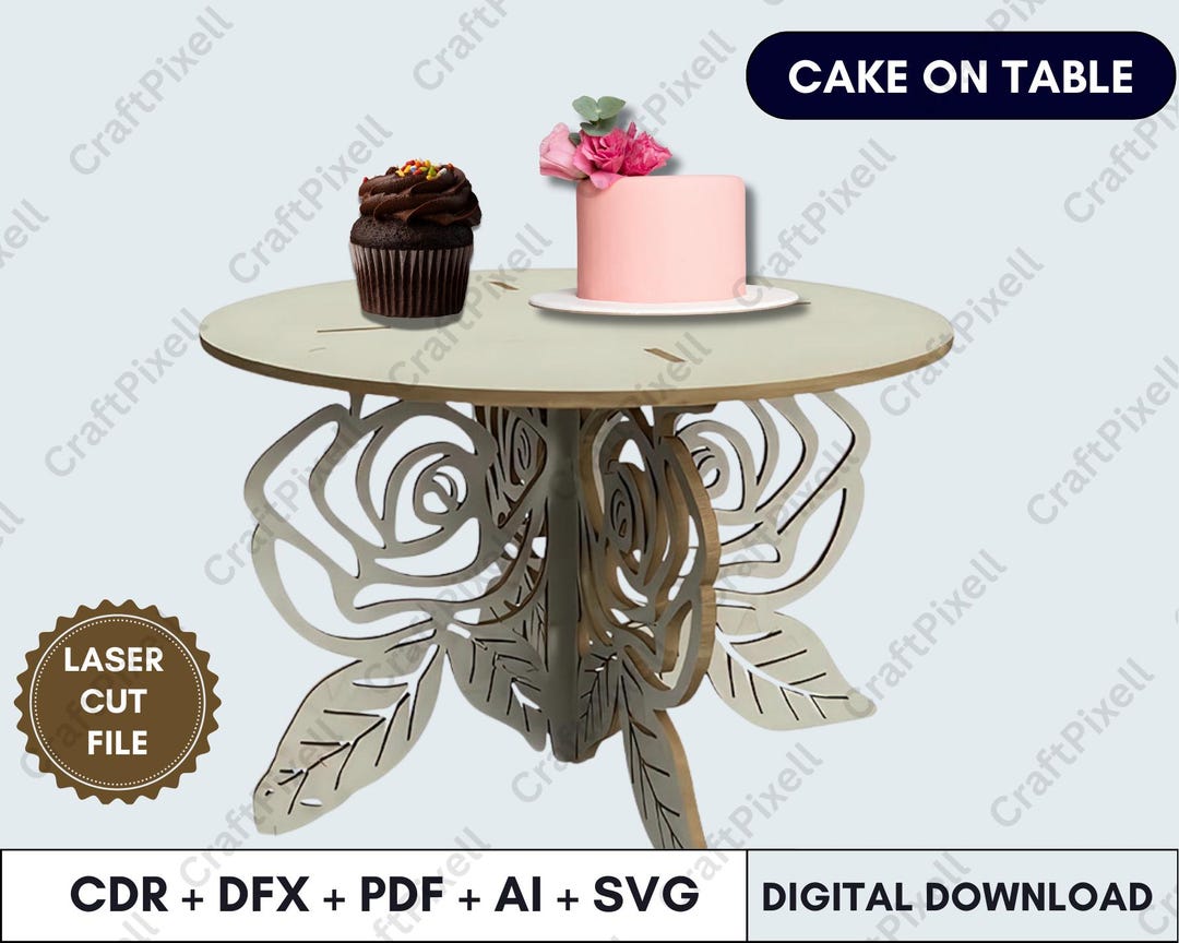 Laser Cut Cake Stand SVG, Donut Display, Valentine Box (digital ...