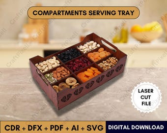 Laser Cut Snack Tray SVG Files for DIY Charcuterie Board, Cheese Board ...