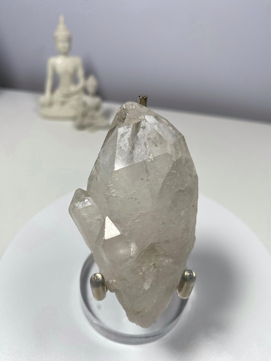 Magical White Quartz Cluster | Diamond-like Polished Points & Baby ...